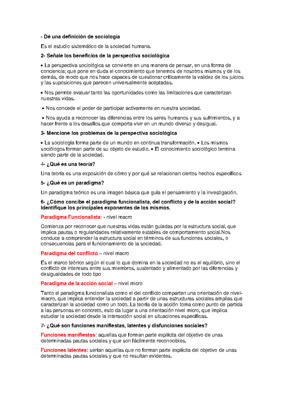 Dé una definición de sociología - Dé una definición de sociología Es el ...