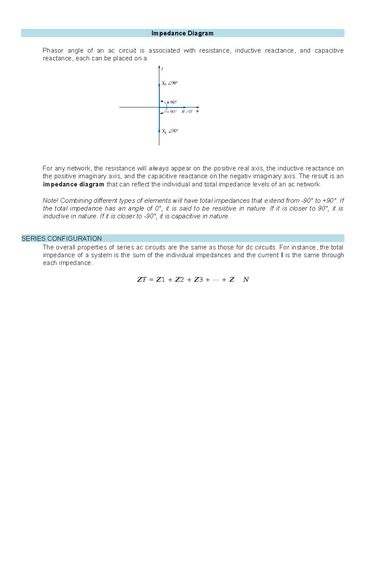 Impedance Diagram - Impedance Diagram Phasor angle of an ac circuit is ...