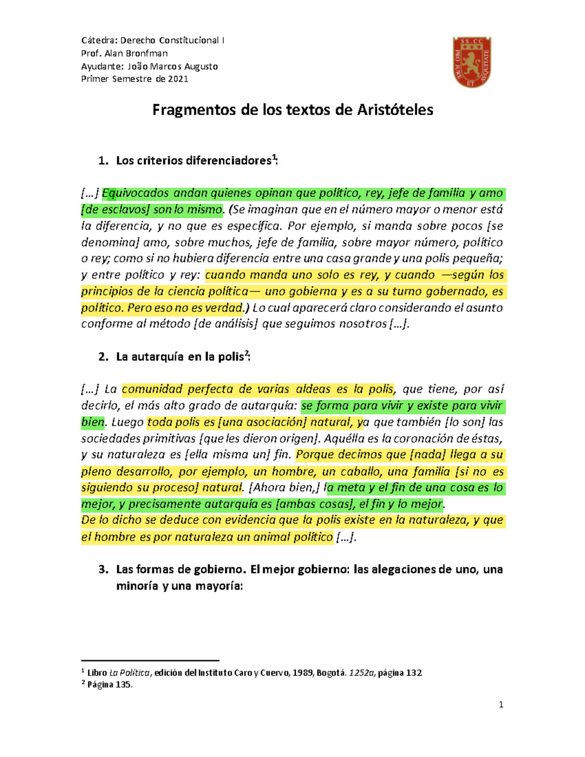 10 Aristoteles - Autarquía y mejor gobierno de la polis - Prof. Alan ...