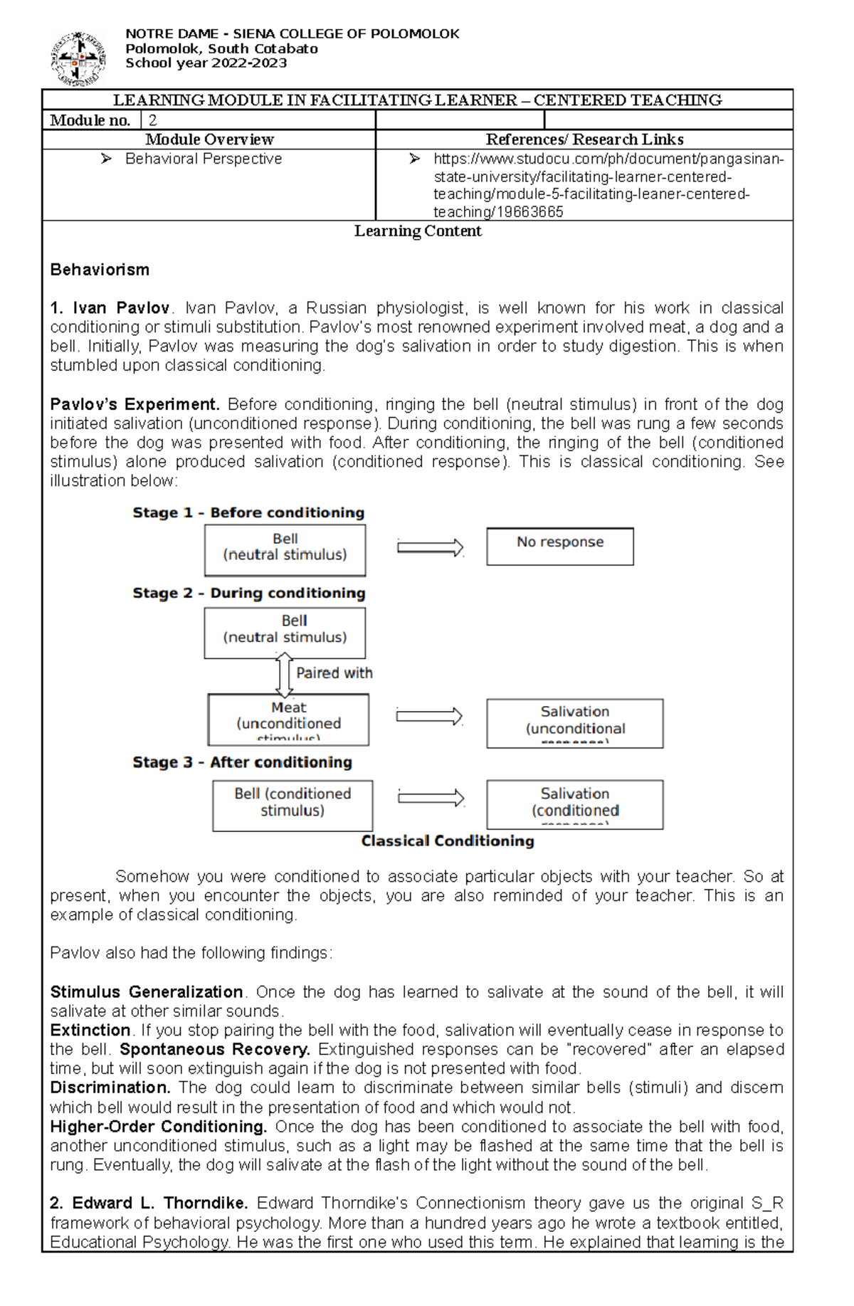 Module 3 - Hope it can help - LEARNING MODULE IN FACILITATING LEARNER ...