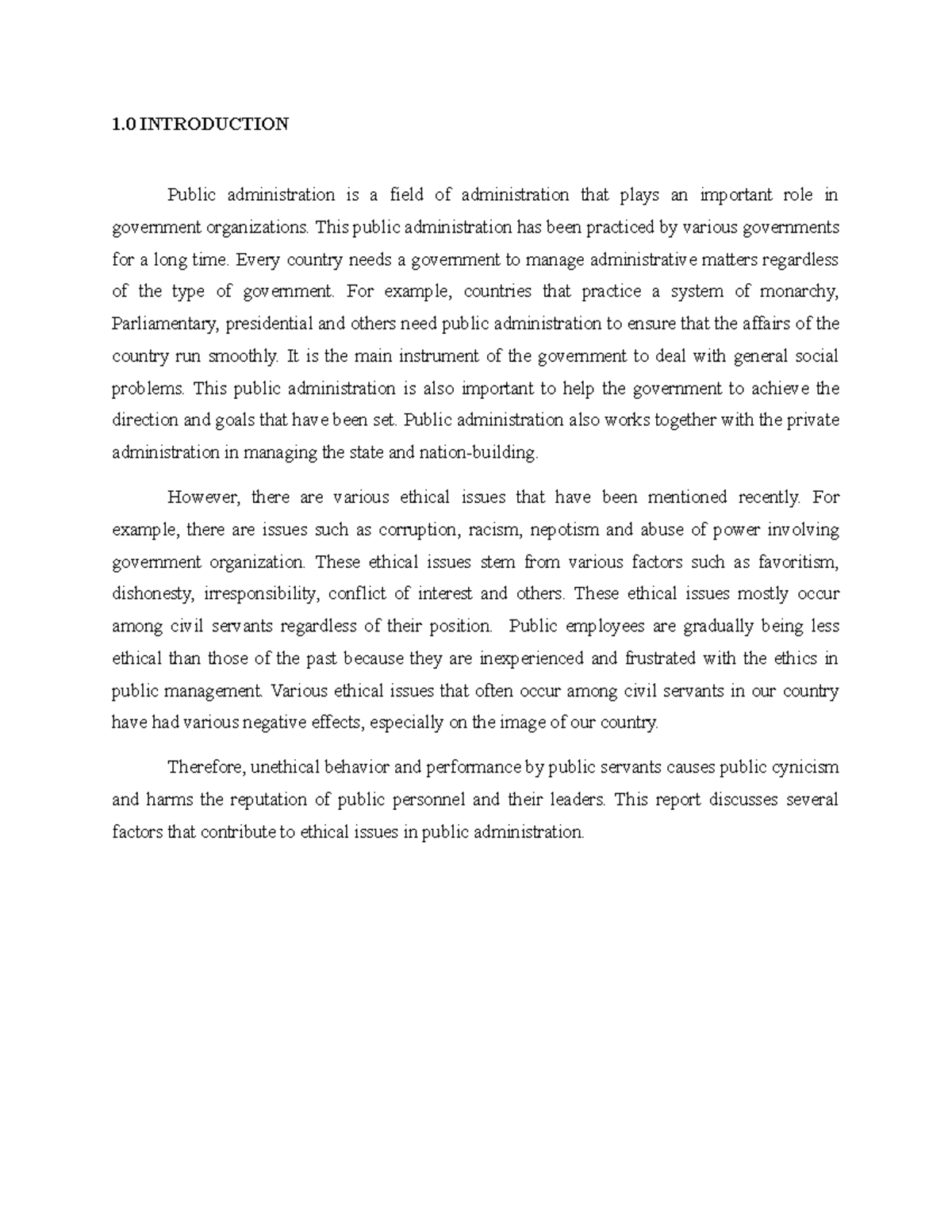 Assignment PAD102 - 1 INTRODUCTION Public administration is a field of administration that plays ...