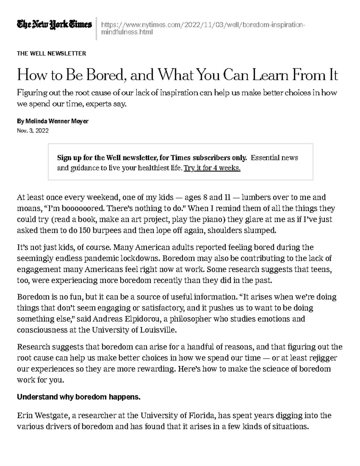 How to Be Bored, and What You Can Learn From It - The New York Times ...