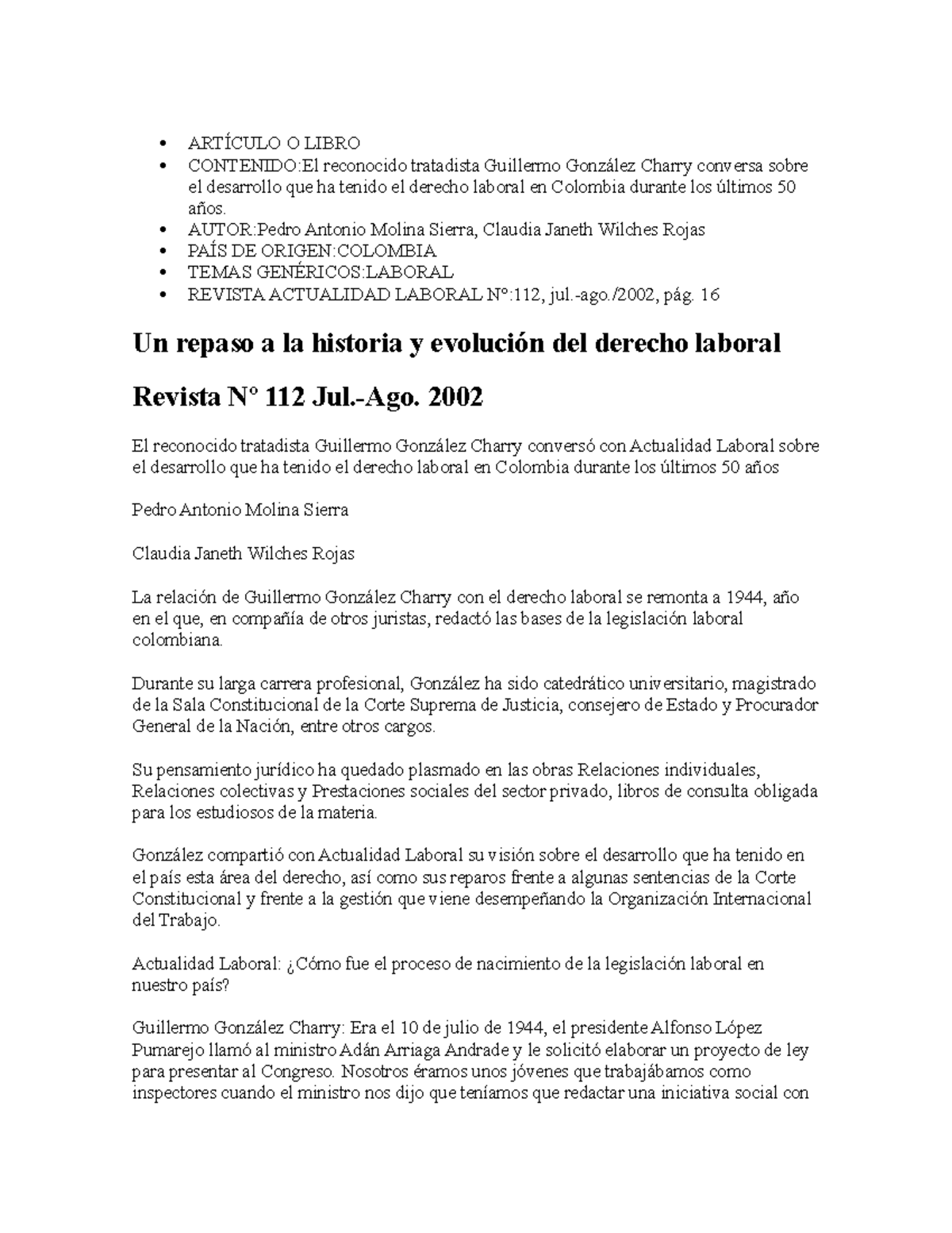 UN Repaso A LA Historia Y Evolución DEL Derecho Laboral(material de ...