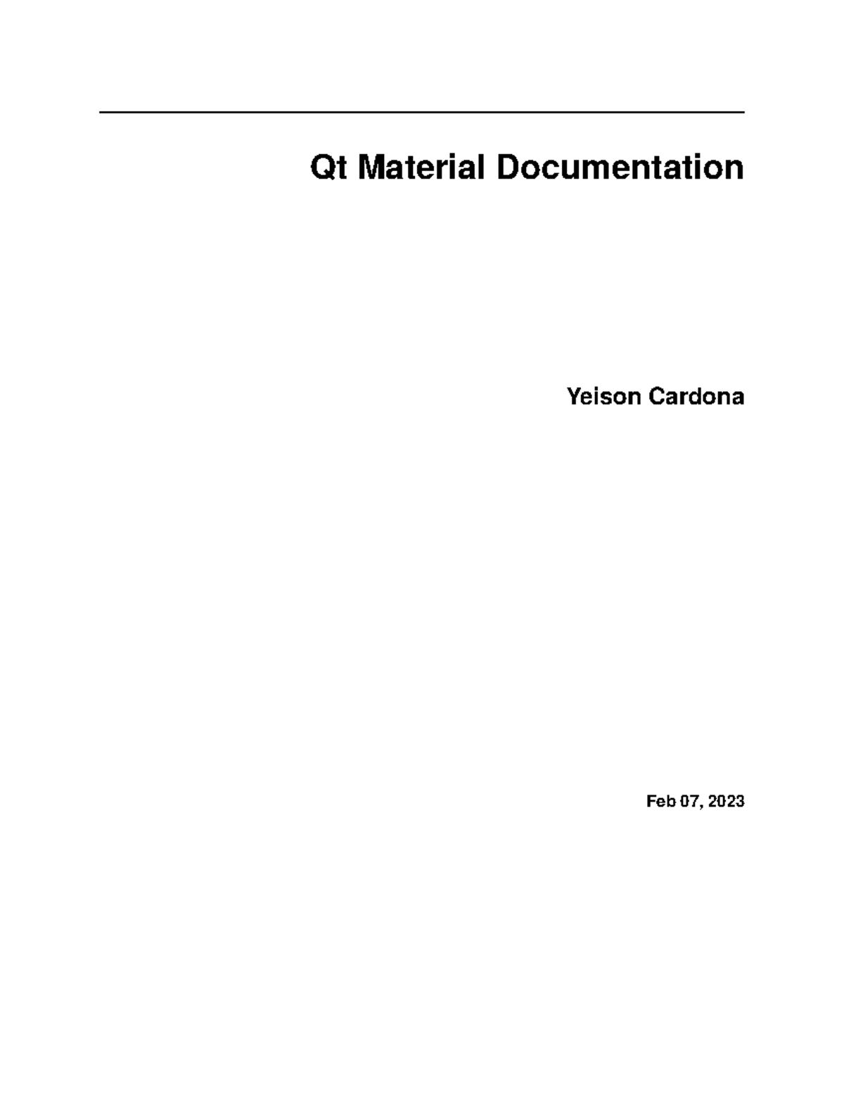 QT - readings - Qt Material Documentation Yeison Cardona Feb 07, 2023 ii Qt Material ...