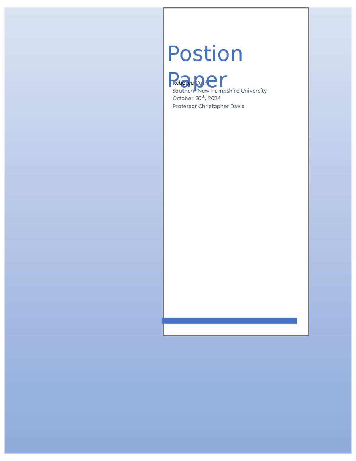 Postion paper - Postion PaperRebecca Curry Southern New Hampshire ...