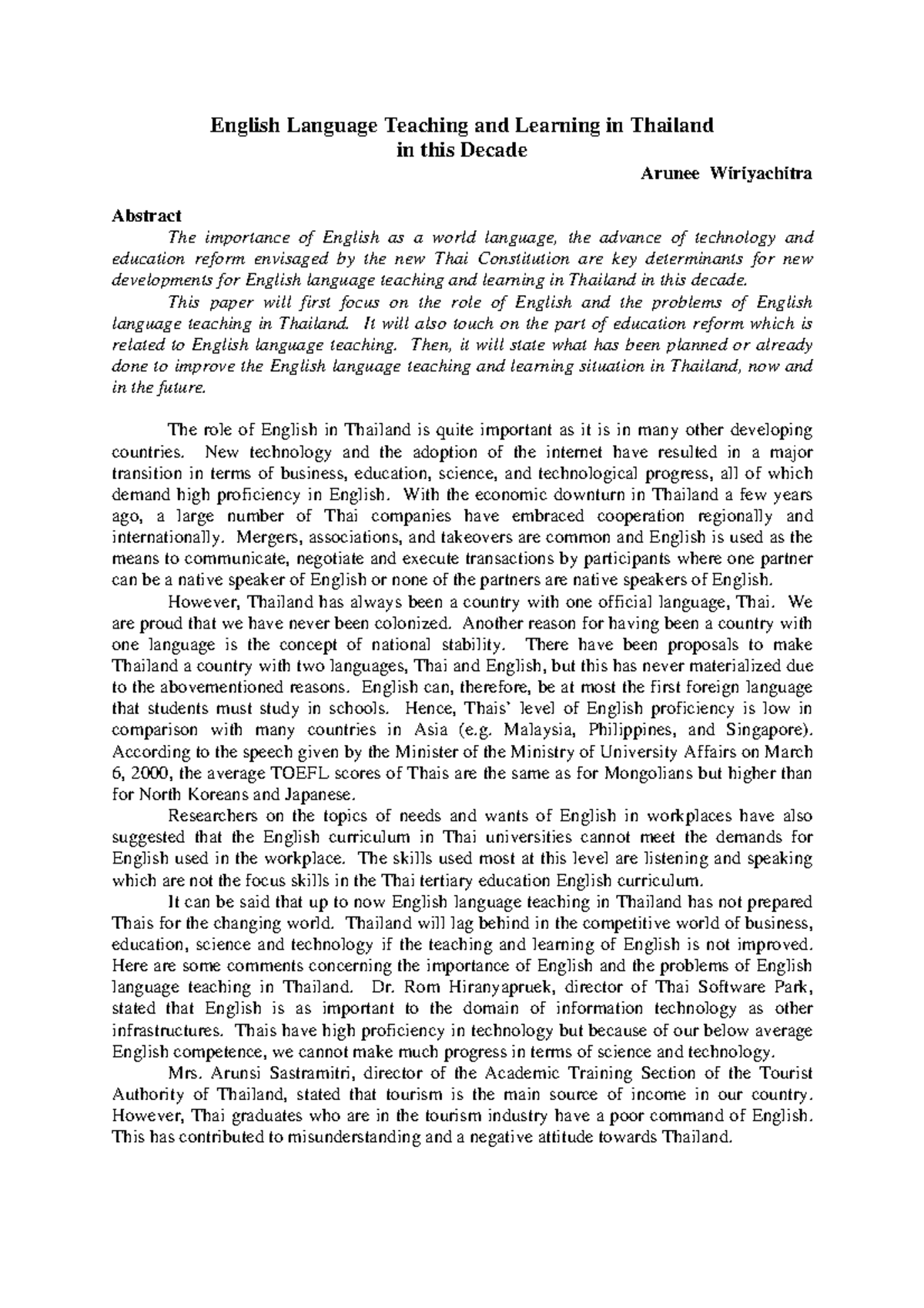 ELS Teaching in Thailand - English Language Teaching and Learning in ...