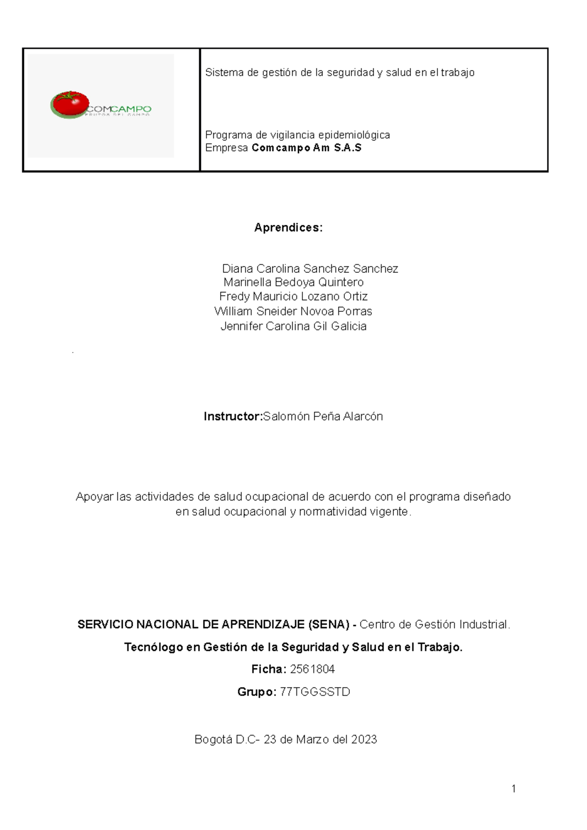 Programa De Vigilancia Epidemiológica Programa De Vigilancia