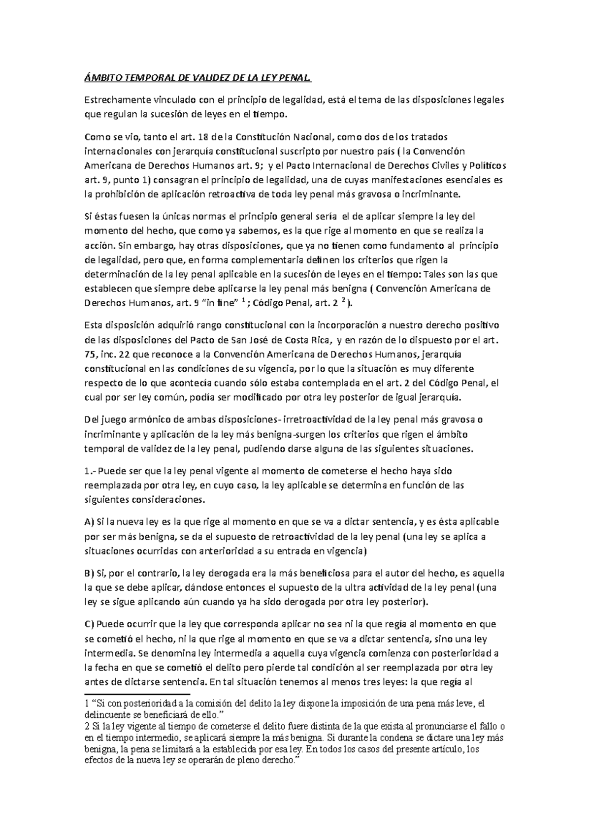 Ámbito Temporal DE Validez DE LA LEY Penal - ÁMBITO TEMPORAL DE VALIDEZ ...