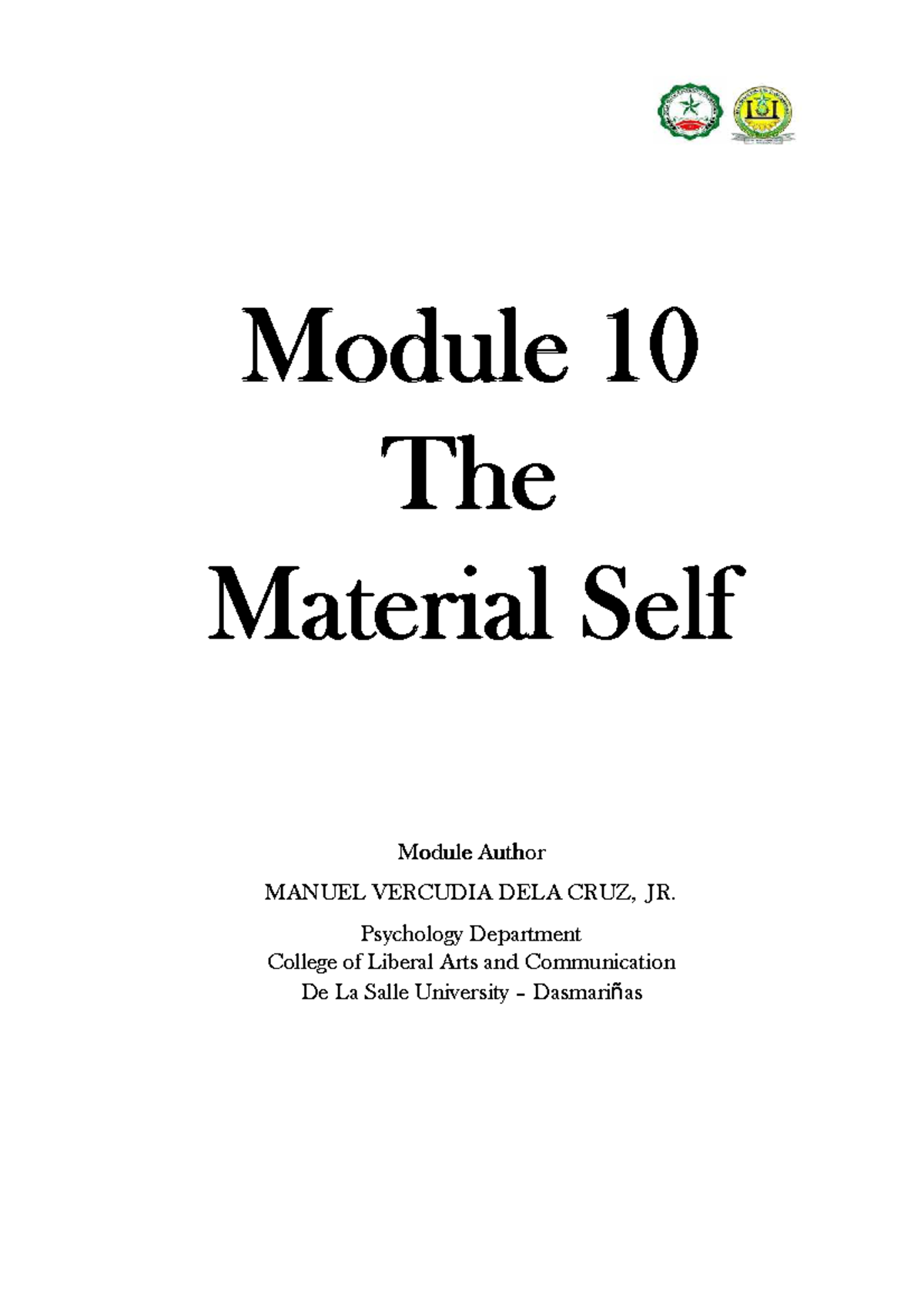 Module-10-the-material-self compress - ModuleModuleModuleModule 10Module 10101010 ...