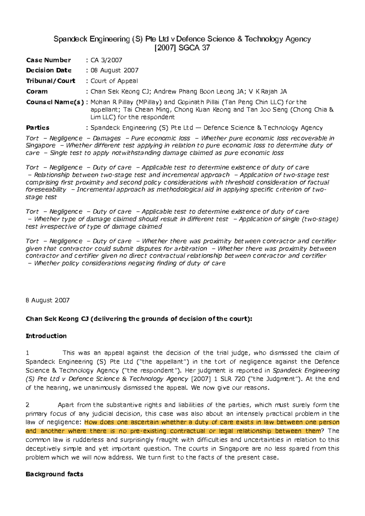 [2007 ] SGCA 37 - Case law on ethics and the Legal profession ...