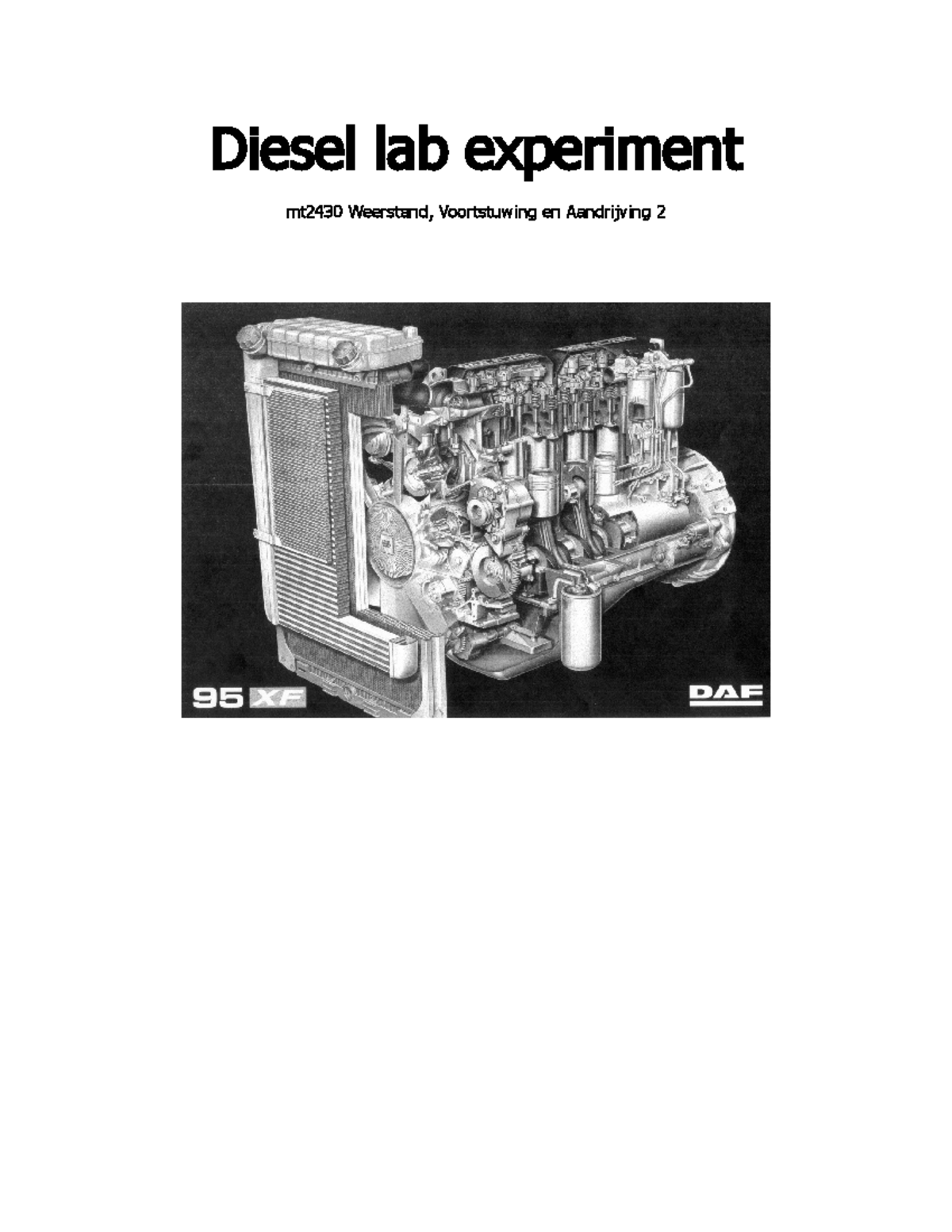 Practicum - Diesel lab practicum - Diesel lab experiment mt2430 ...