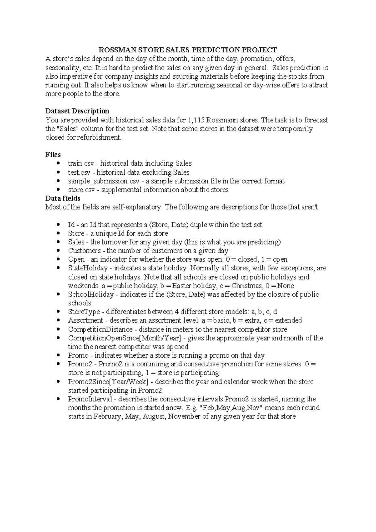 Rossman Store Sales Prediction Project - ROSSMAN STORE SALES PREDICTION ...