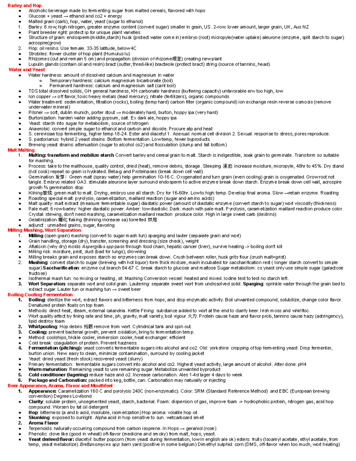 Beer Styles- Exam Notes - Google Docs - Barley and Hop Alcoholic ...