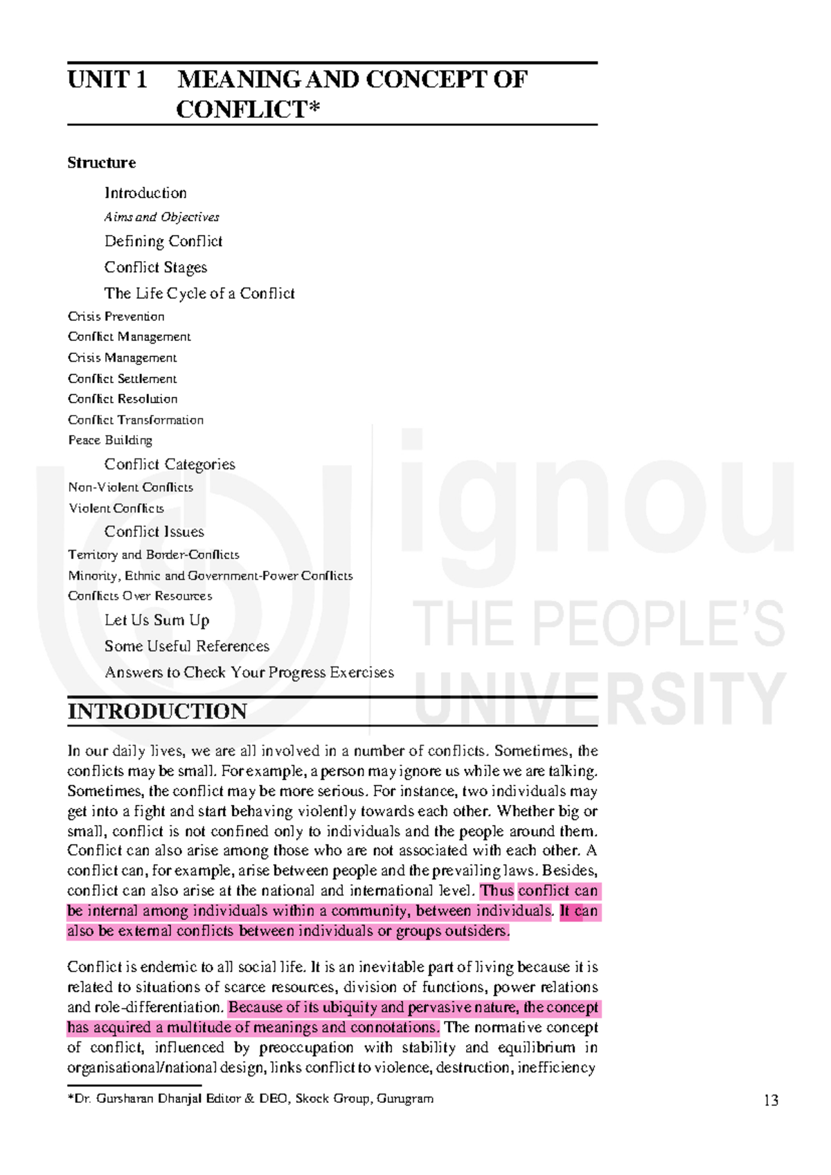 Unit-1-meaning and concept of conflict - Meaning and Concept of UNIT 1 ...