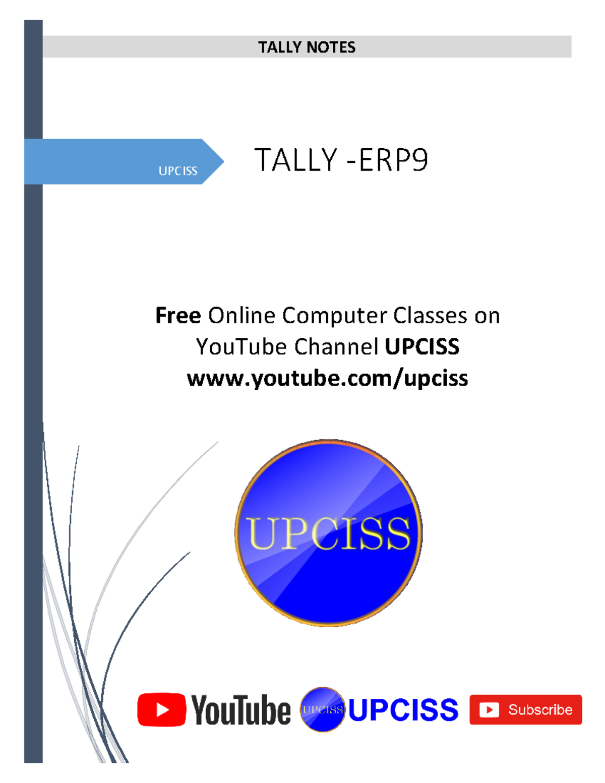 Tally Notes - UPCISS TALLY NOTES TALLY -ERP Free Online Computer ...