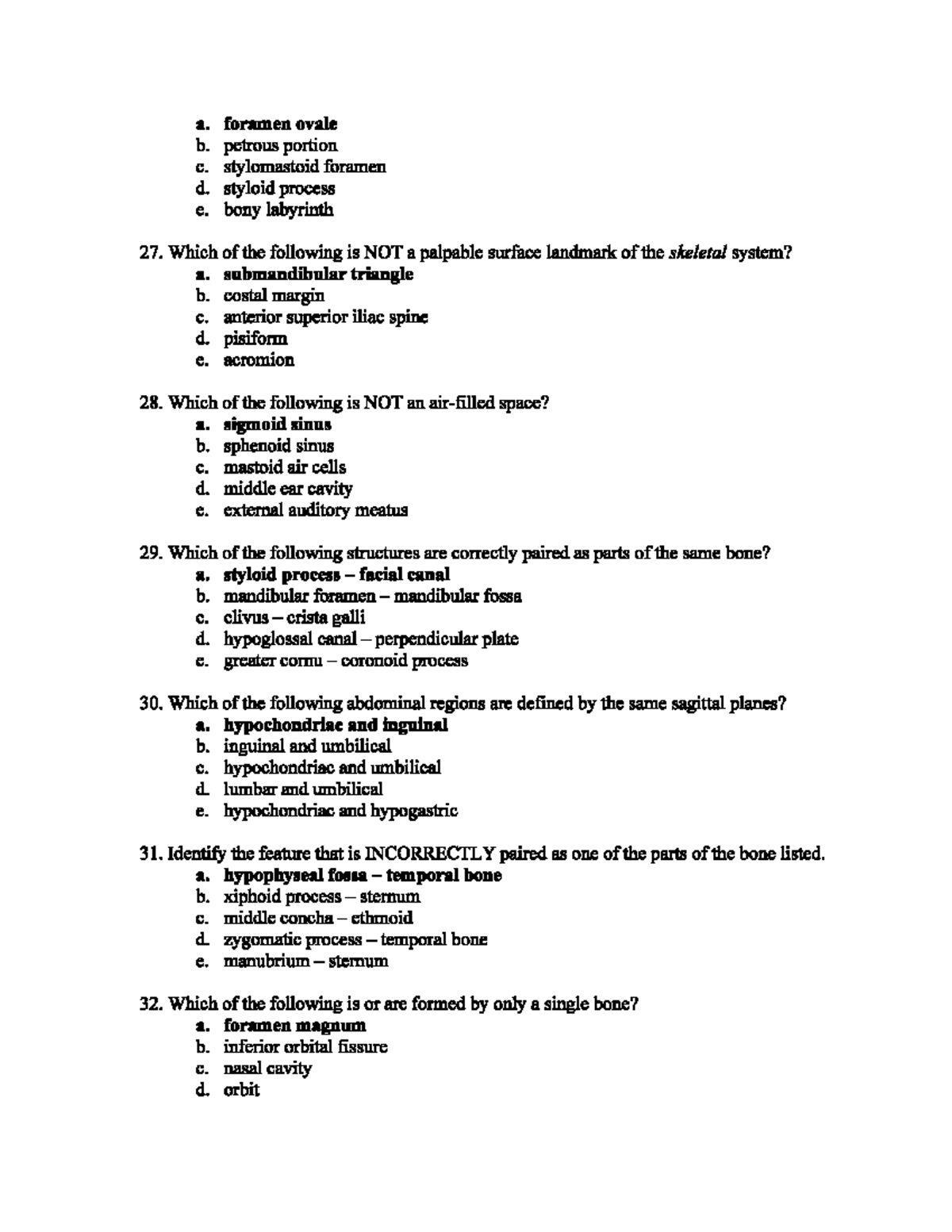 Human Anatomy Practice Exam 1 pg5 - BIOL 253 - Studocu