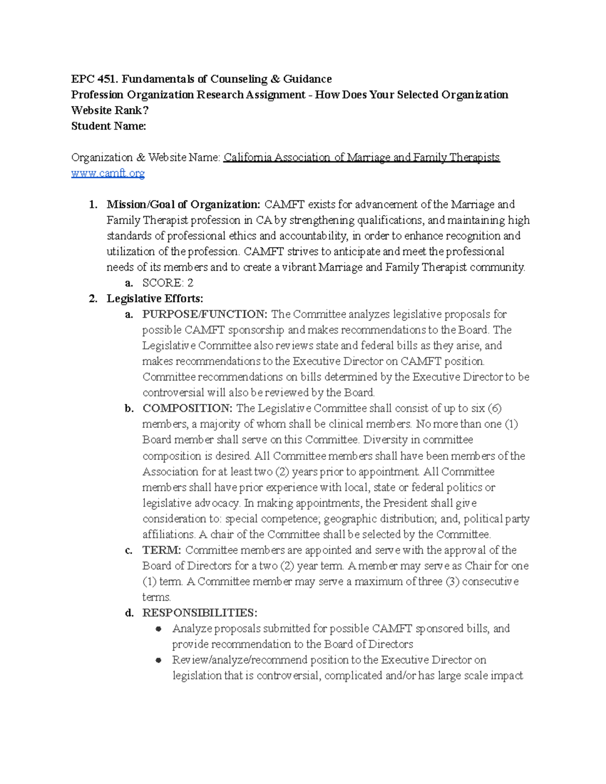451SP23 pora FEB 19 - Research a counseling website - EPC 451 ...