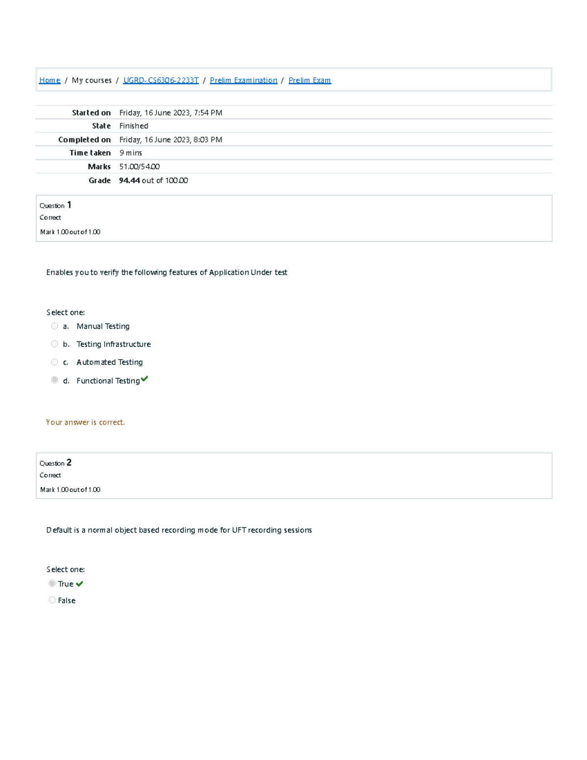 Unified Functional Testing Prelim LAB - Home / My courses / UGRD-CS6306 ...