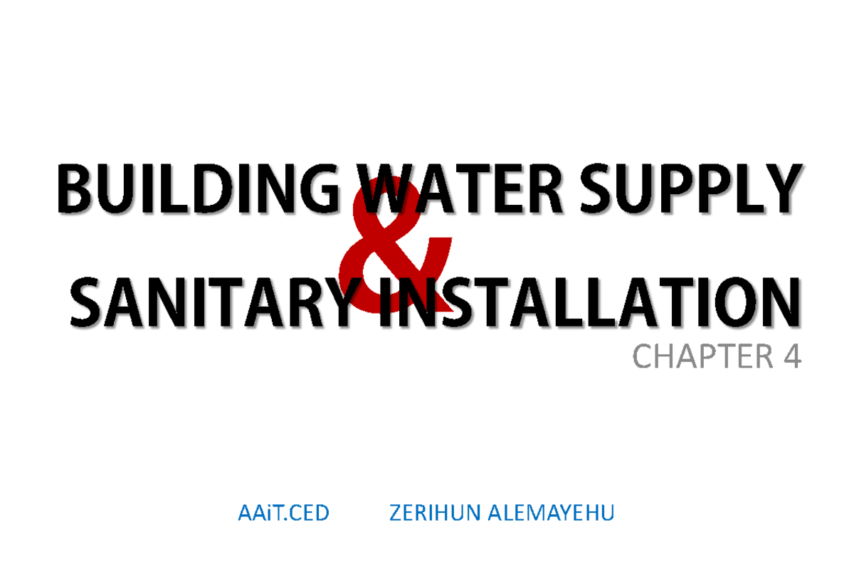 Building water supply sanitary installation - & BUILDING WATER SUPPLY ...
