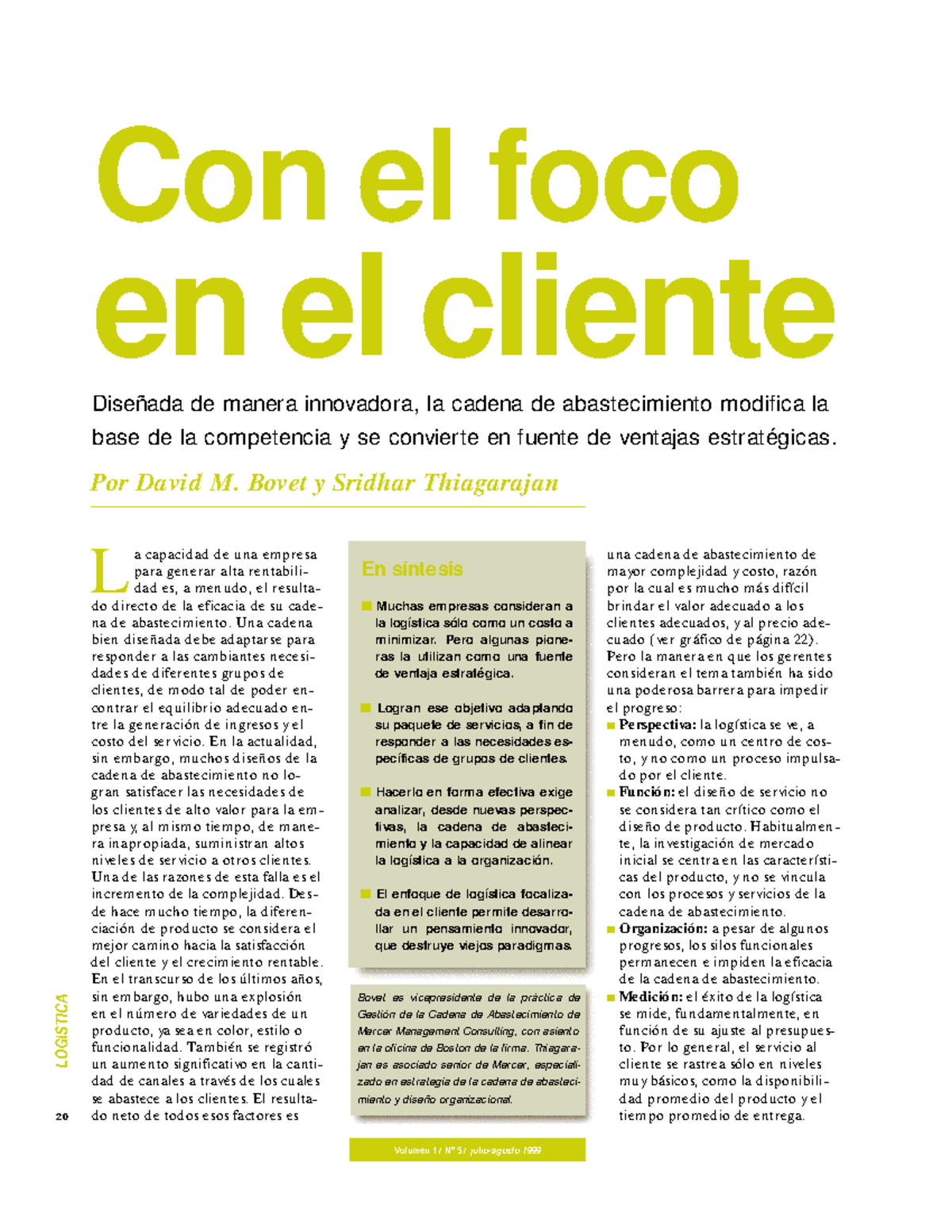 Lectura Con el Foco en el Cliente - 20 Con el foco en el cliente ...