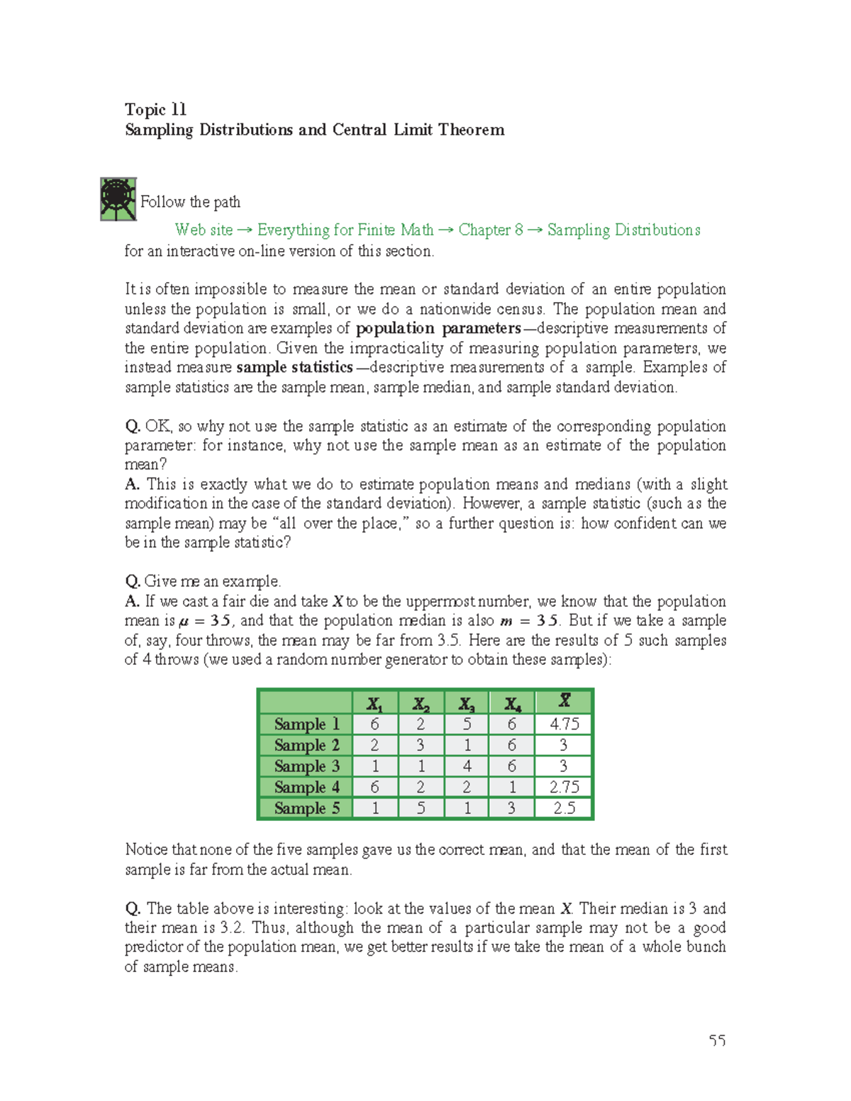 T11 Sampling Distributions And Central Limit Theorem Topic 11