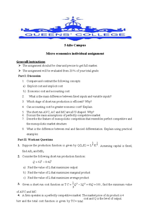 Assignment for Econometrics - ReviewQuestions and answers - Studocu