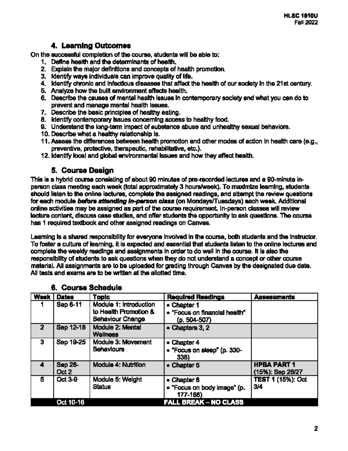 HLSC Syllabus 2 - INTRO TO HEALTH - HLT POL 100-1 - Studocu