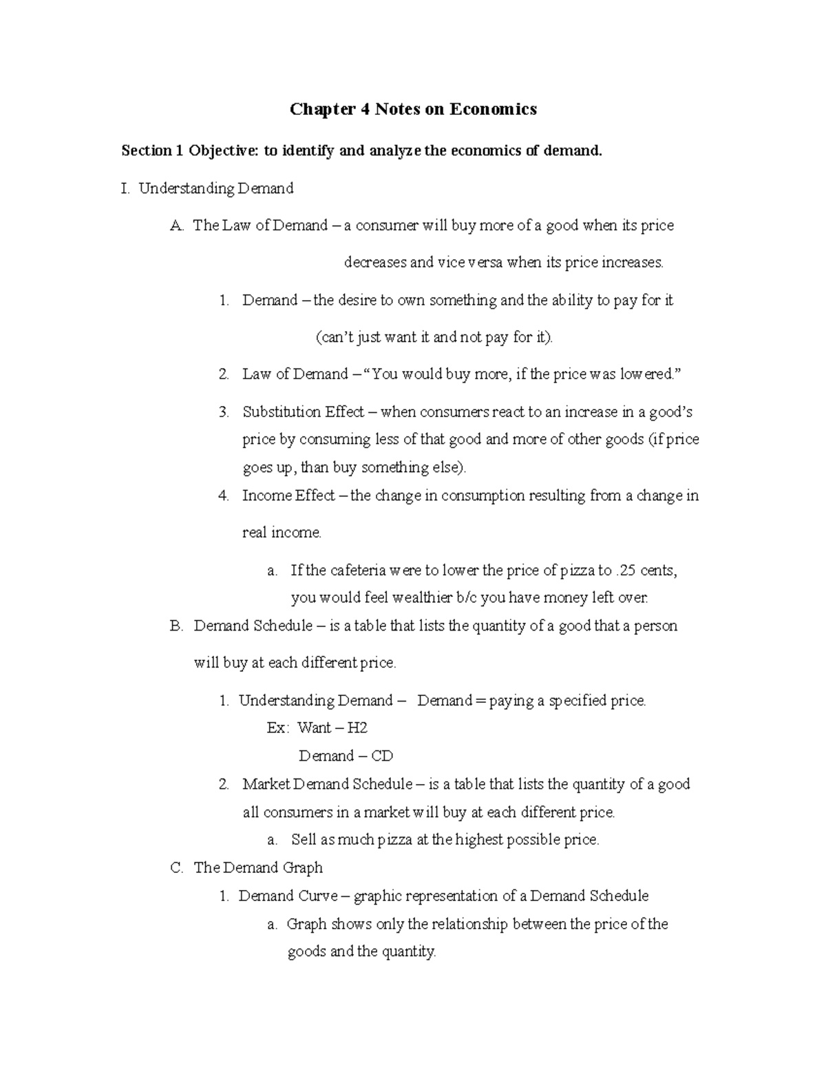 Chapter 4 Notes on Economics 1 university of Johannesburg 2022 ...