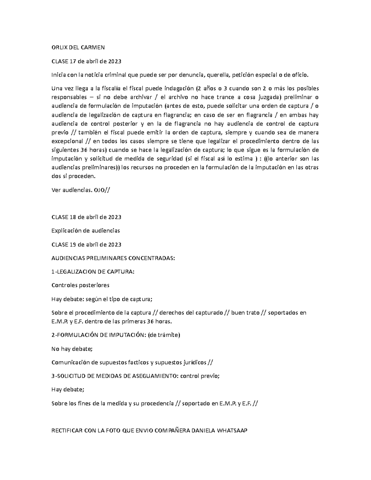 Clases - Orlix DEL Carmen - ORLIX DEL CARMEN CLASE 17 de abril de 2023 ...