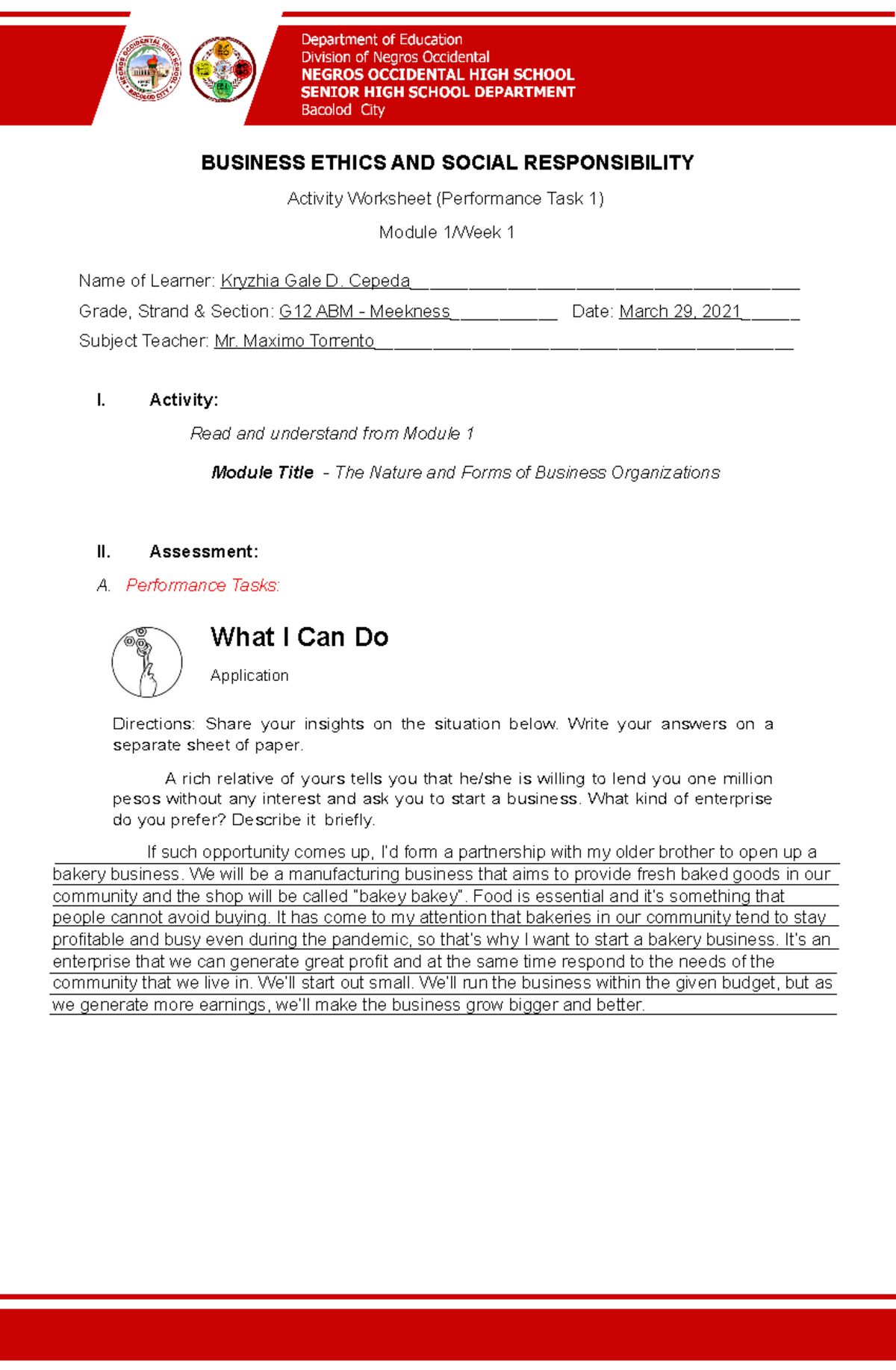 25782199 - I love math - BUSINESS ETHICS AND SOCIAL RESPONSIBILITY ...