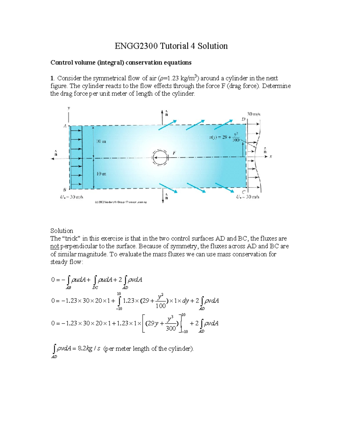 The tutorial content for Fluid Dynamics 2021 Tutorial 4 solution ...