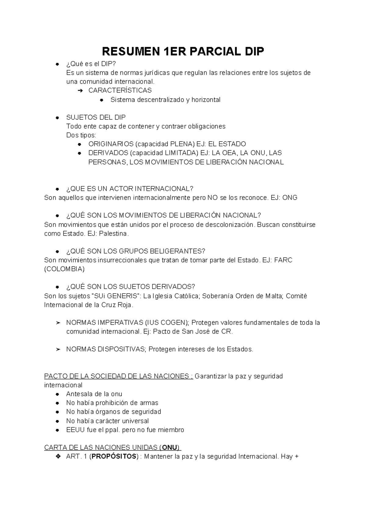 Resumen 1ER Parcial DIP - RESUMEN 1ER PARCIAL DIP ¿Qué es el DIP? Es un sistema de normas - Studocu