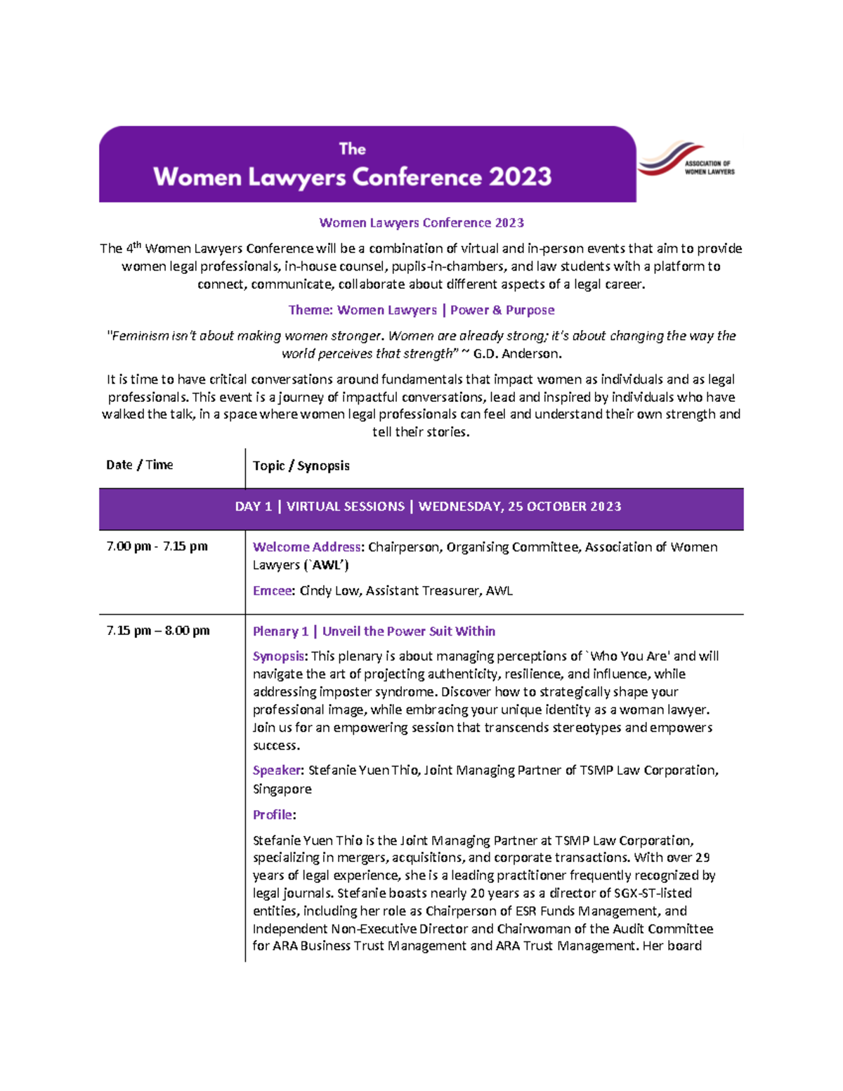 General Sharing Women Lawyers Conference 2023 - Women Lawyers ...