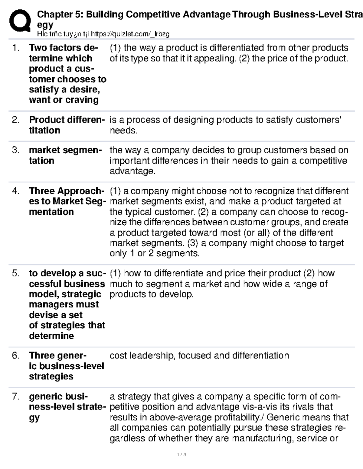Questions C5 - Chapter 5: Building Competitive Advantage Through ...