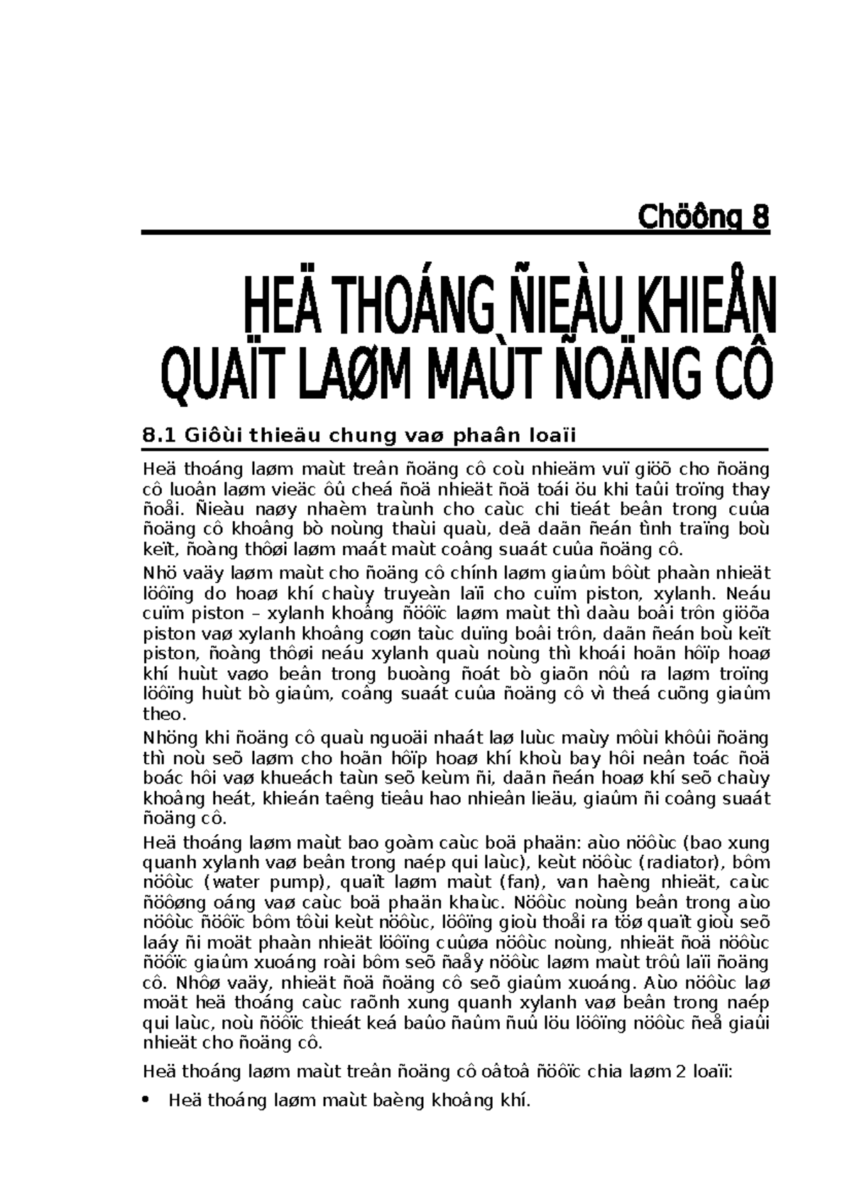 8 He thong dieu khien lam mat dong co1 - 8 Giôùi thieäu chung vaø phaân ...