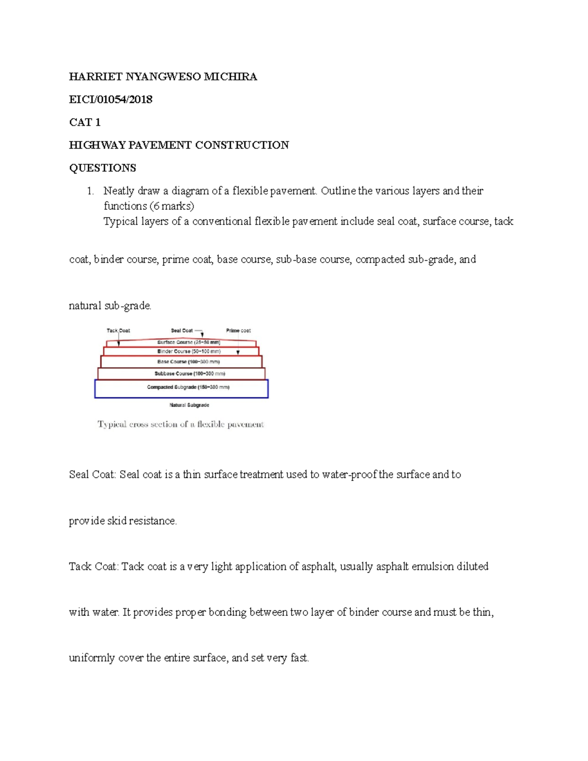 Pavement Construction - HARRIET NYANGWESO MICHIRA EICI/01054/ CAT 1 ...