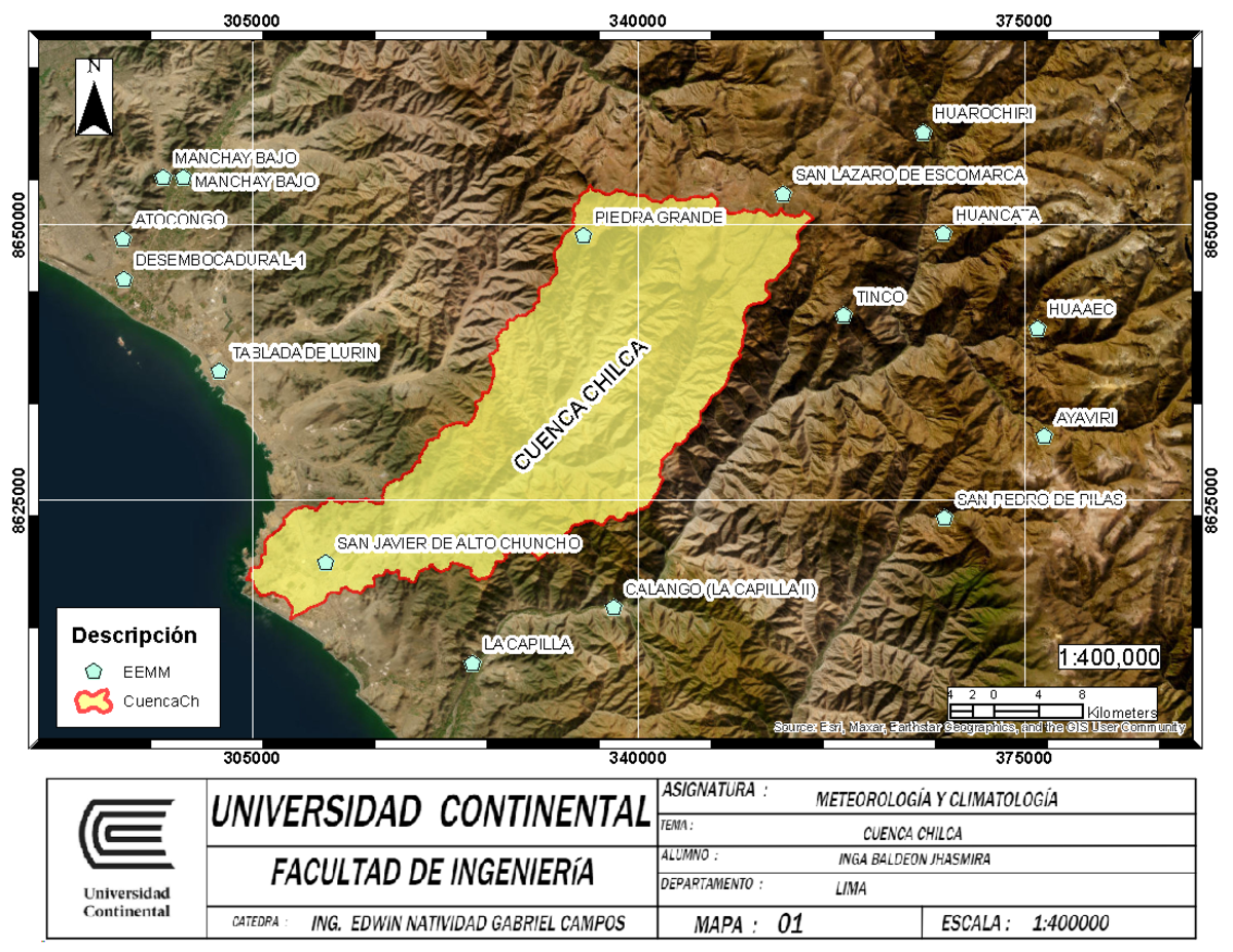 Cuenca de chilca y mapa departamental ...