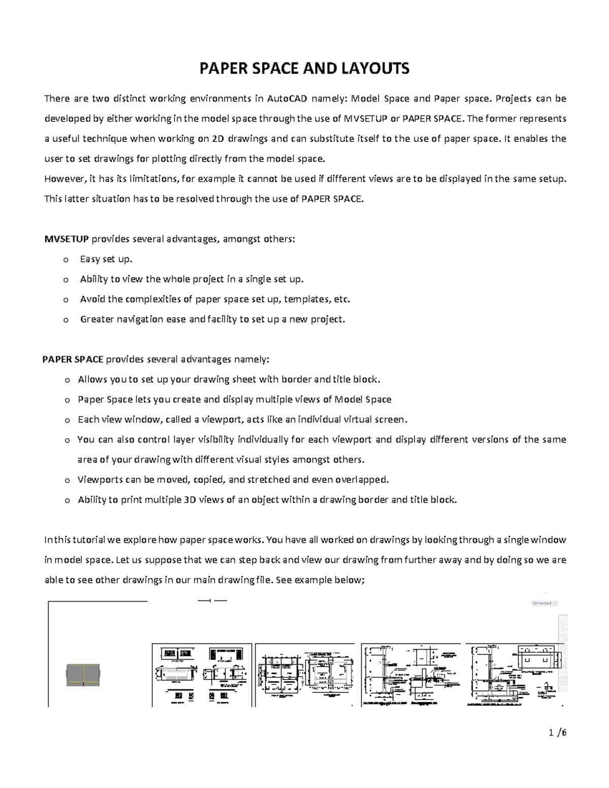 Paper Space AND Layouts - PAPER SPACE AND LAYOUTS There are two ...