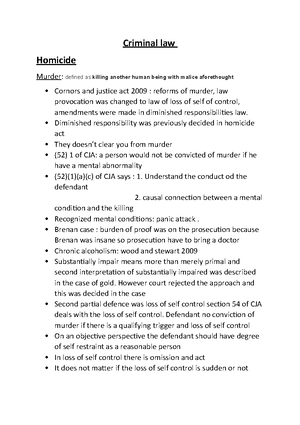 Criminal law study guide - Contents Introduction 1 The lawyer’s method ...