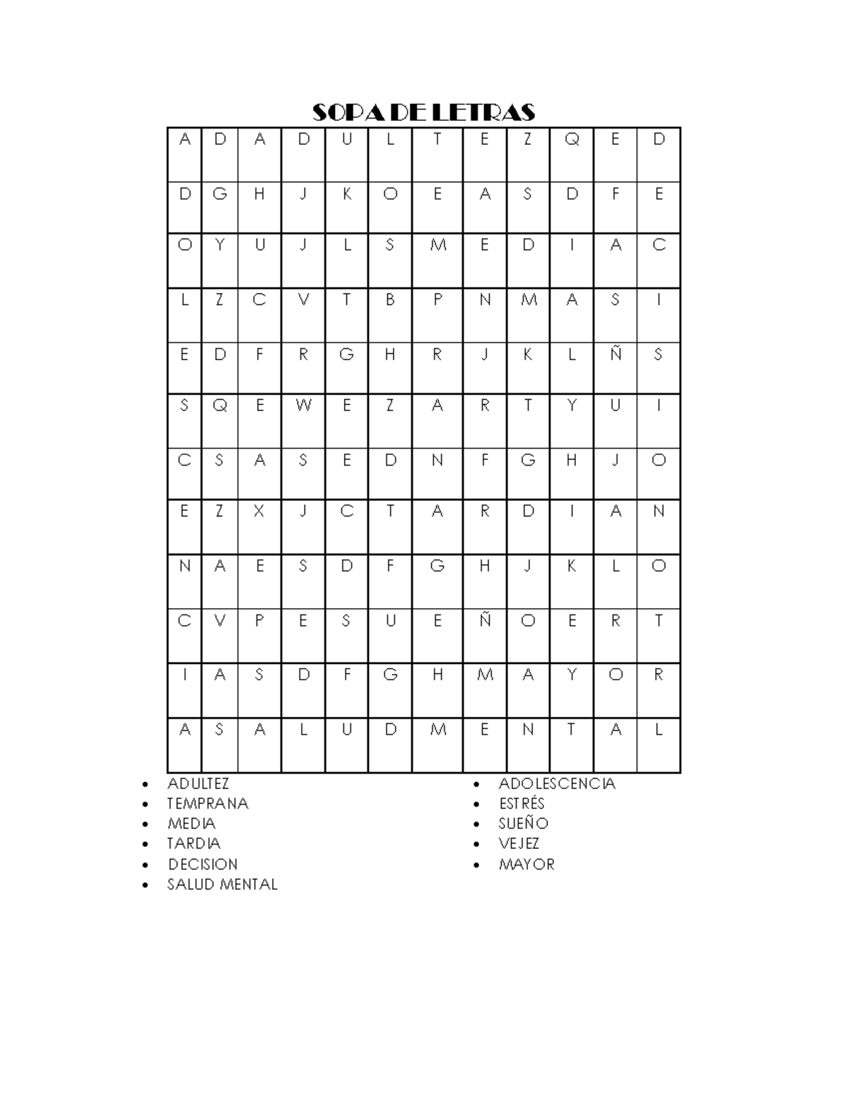 SOPA DE Letras ...
