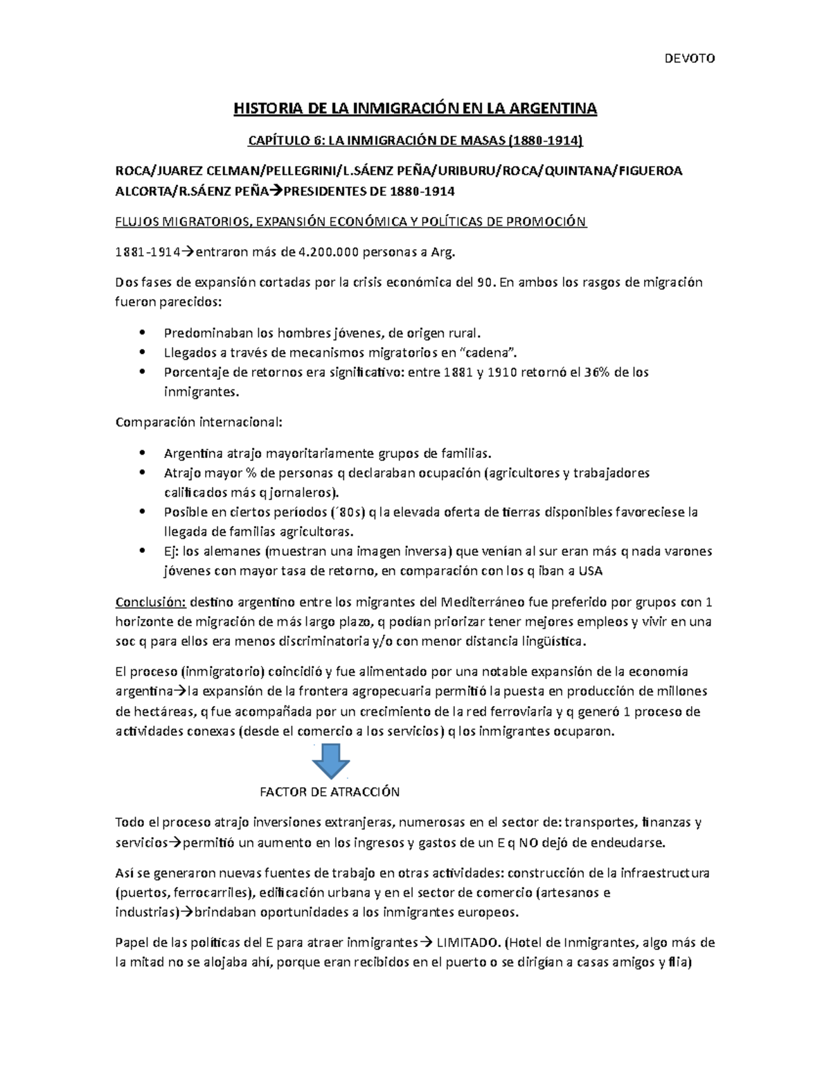 Resumen Devoto - HISTORIA DE LA INMIGRACIÓN EN LA ARGENTINA CAPÍTULO 6 ...