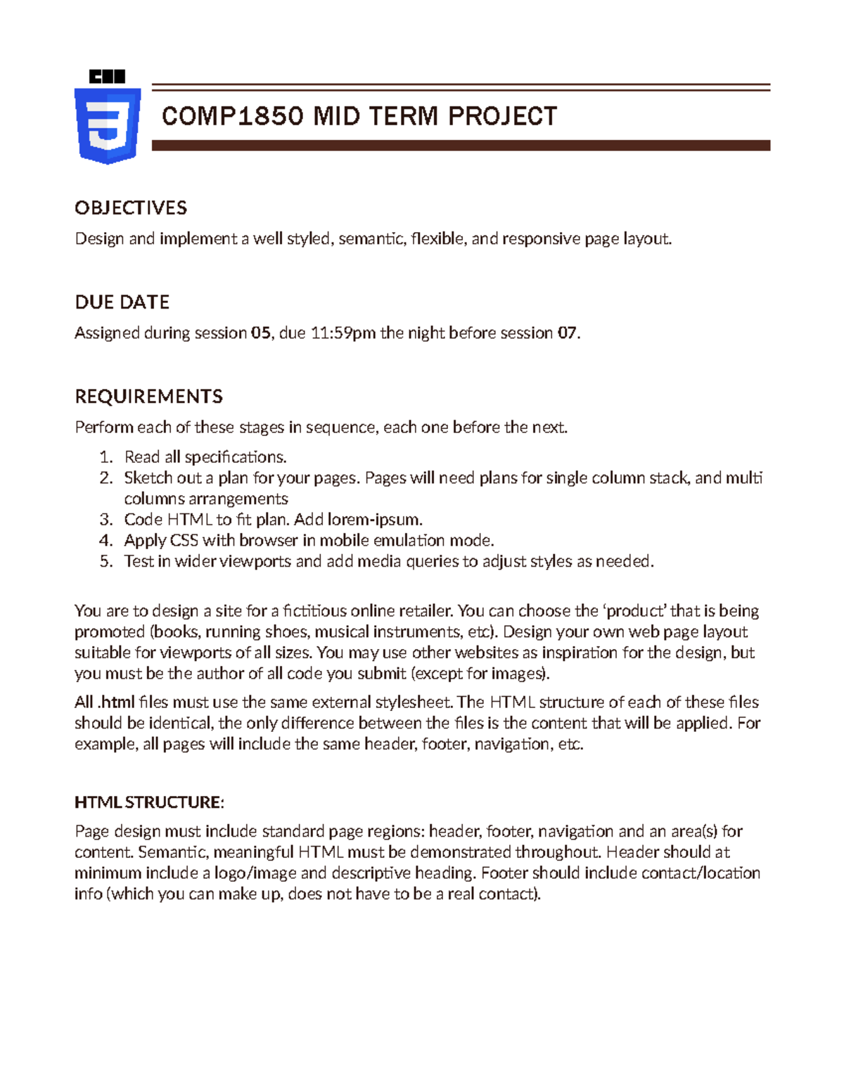 Mid-term-project - nosa - OBJECTIVES Design and implement a well styled ...