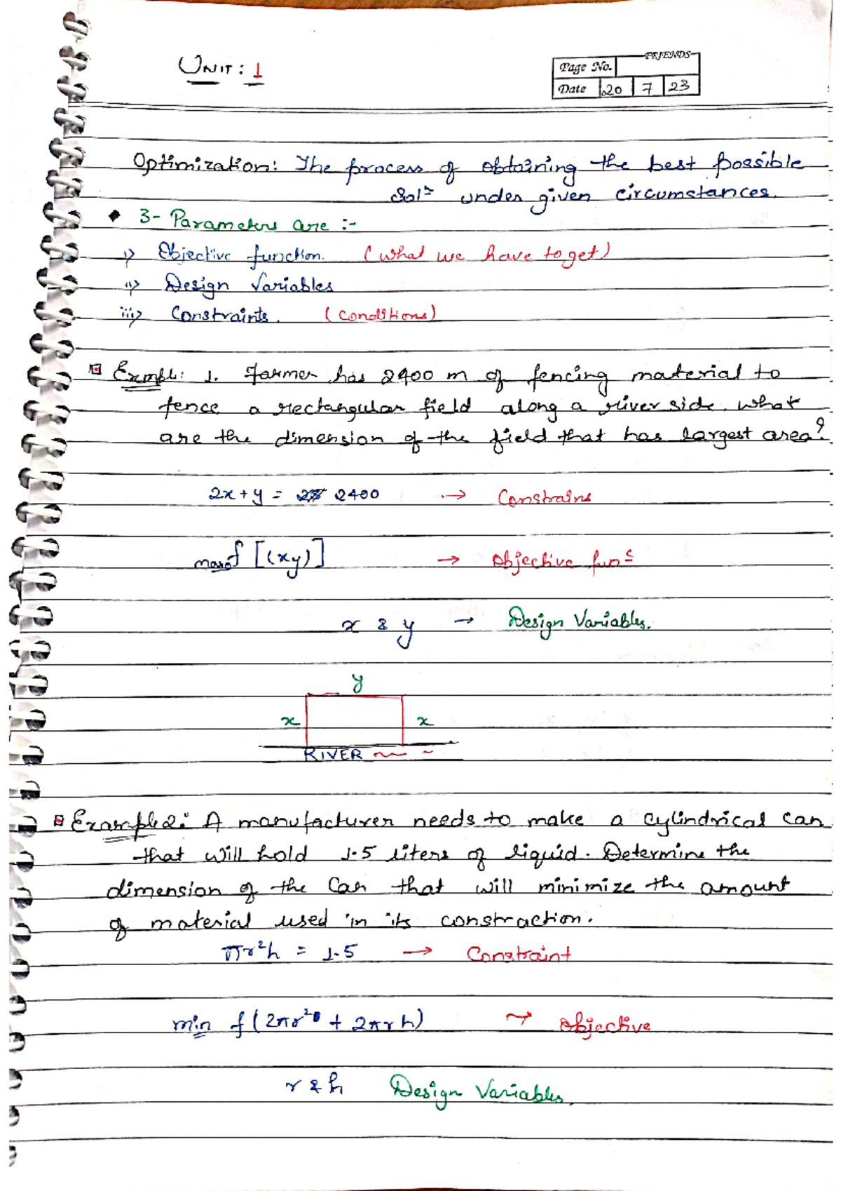DSP 4 - dsp - FRIENDS UNIT : 1 Page No. Date 20 7 23 Optimization: The ...