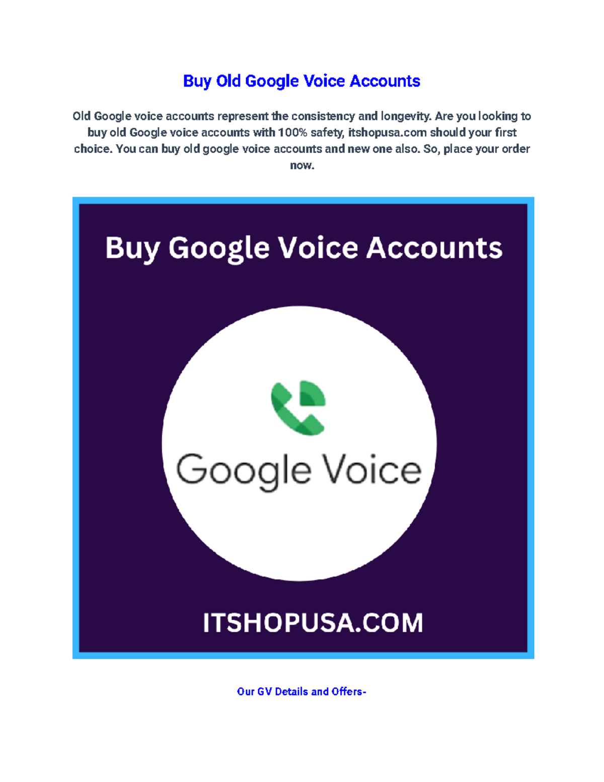 Buy Old Google Voice Accounts - Are you looking to buy old Google voice ...