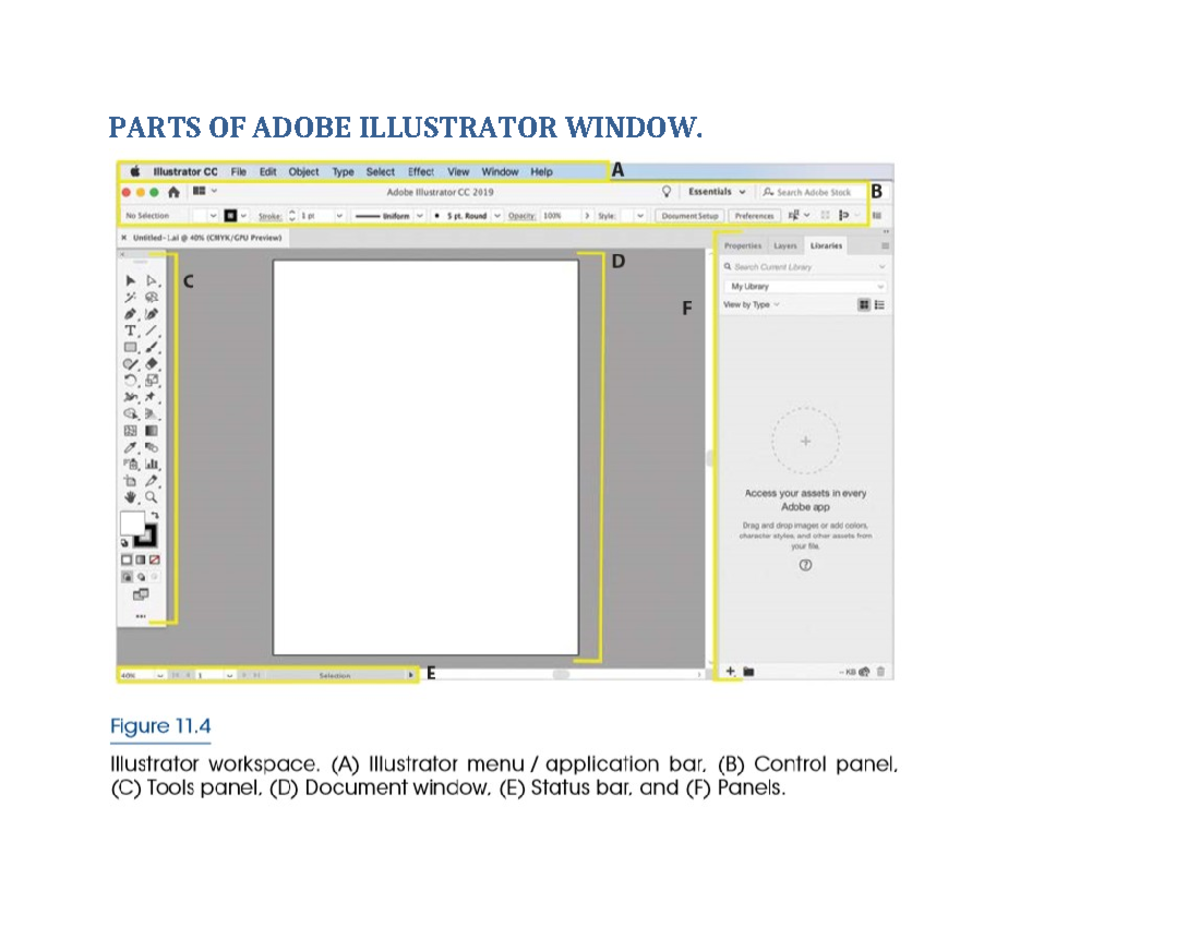 Adobe Illustrator - reference notes in pdf format - PARTS OF ADOBE ...