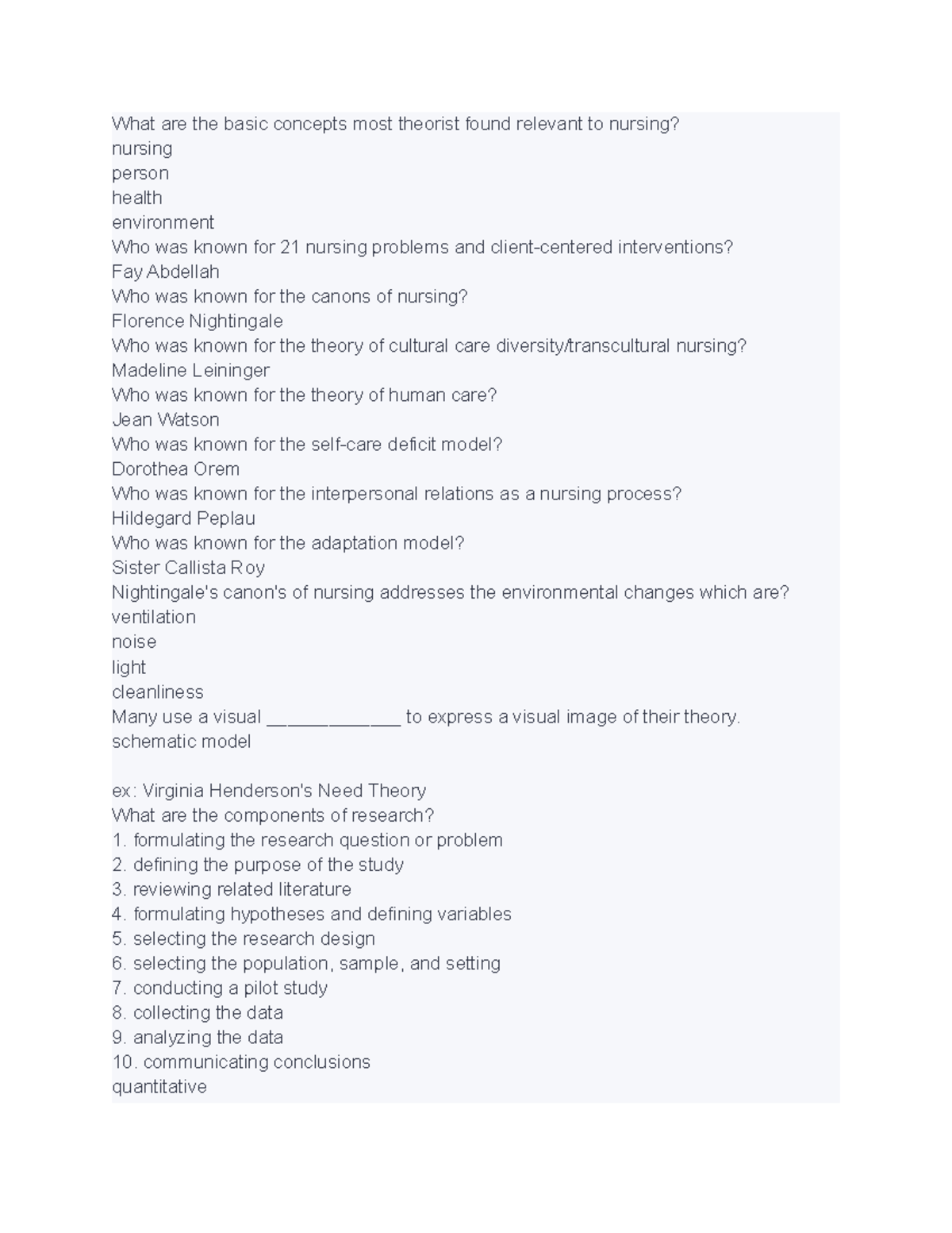 Nursing 101 lecture notes - What are the basic concepts most theorist ...