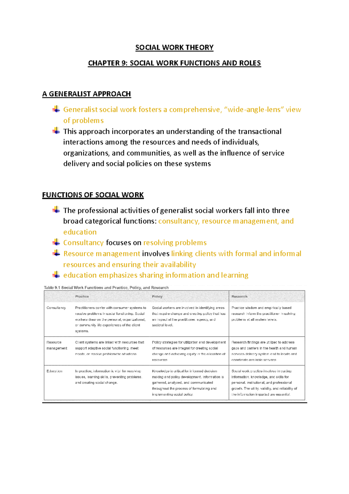 MWT110 Chapter 9 - Summary Social Work Theory - SOCIAL WORK THEORY ...