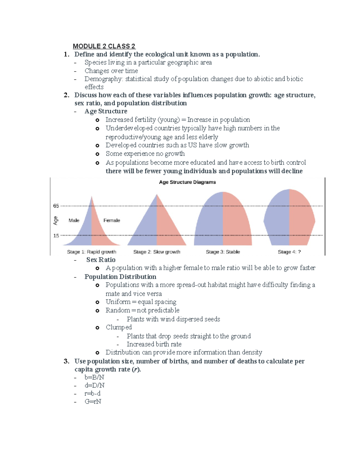 Bio module 2 - Eva horne - MODULE 2 CLASS 2 Define and identify the ecological unit known as a ...