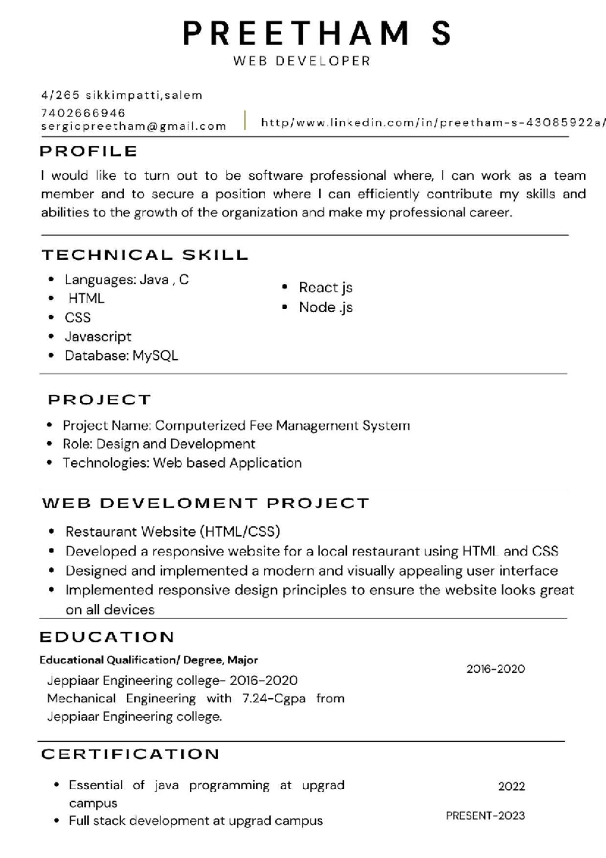Resume - Mechanical engineering - Studocu