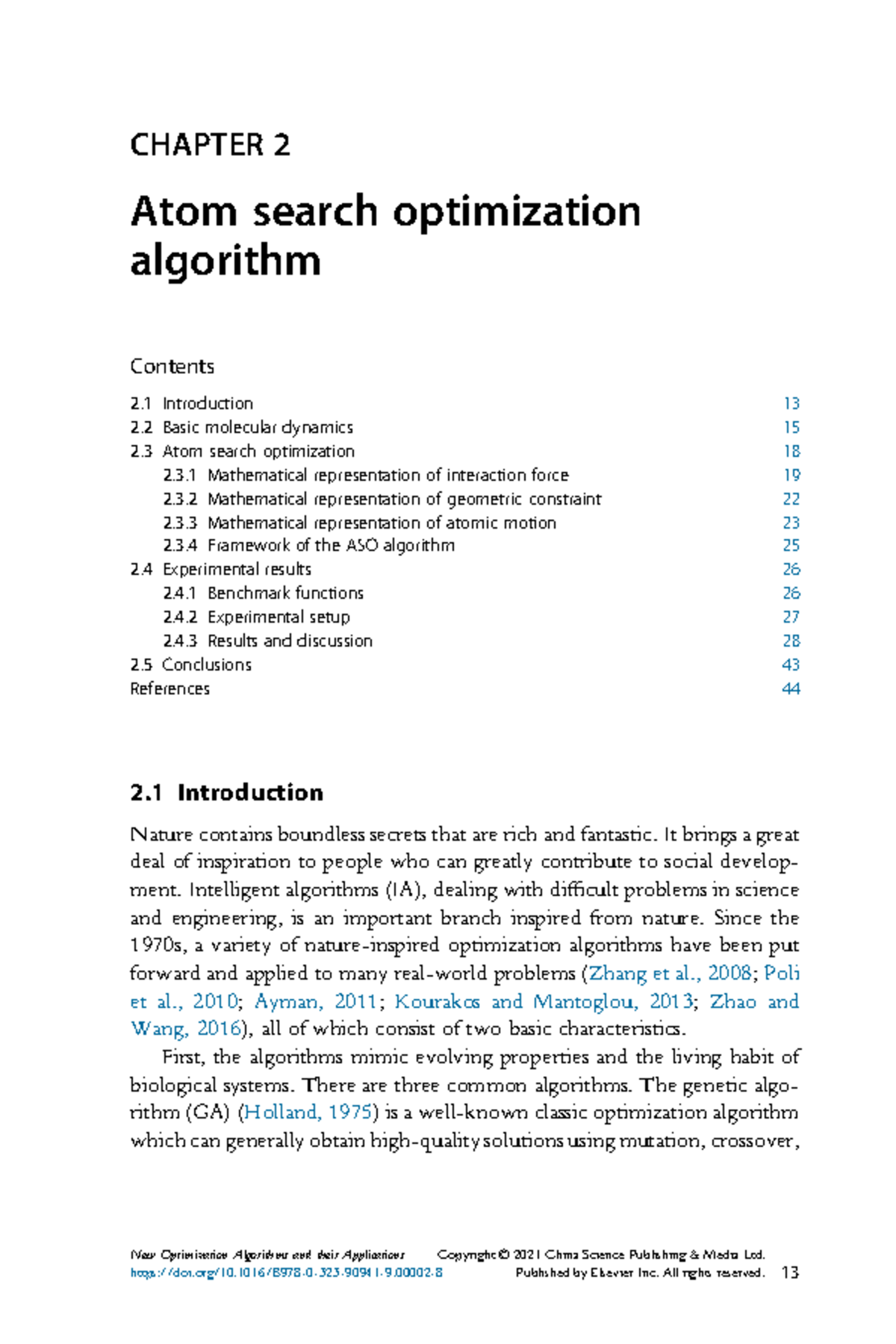 3-s2 - Biology report about flower - CHAPTER 2 Atom search optimization algorithm Contents 2 13 ...